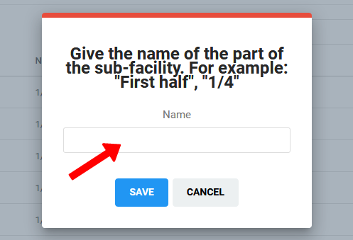 ProTrainUp - Division of sub facility into parts